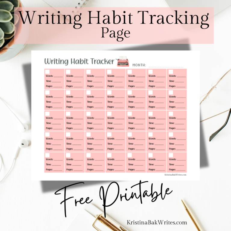Writing Habit Tracker - Kristina Bak Writes